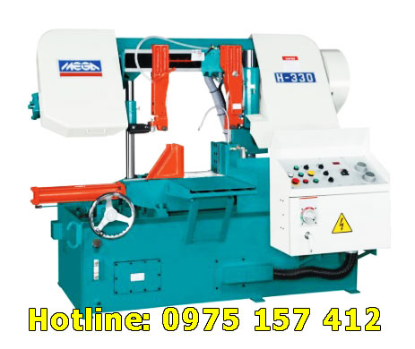 Máy cưa bán tự động MEGA H-330, cưa kim loại trụ đứng 330mm.